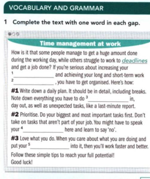 1 Complete the text with one word in each | StudyX