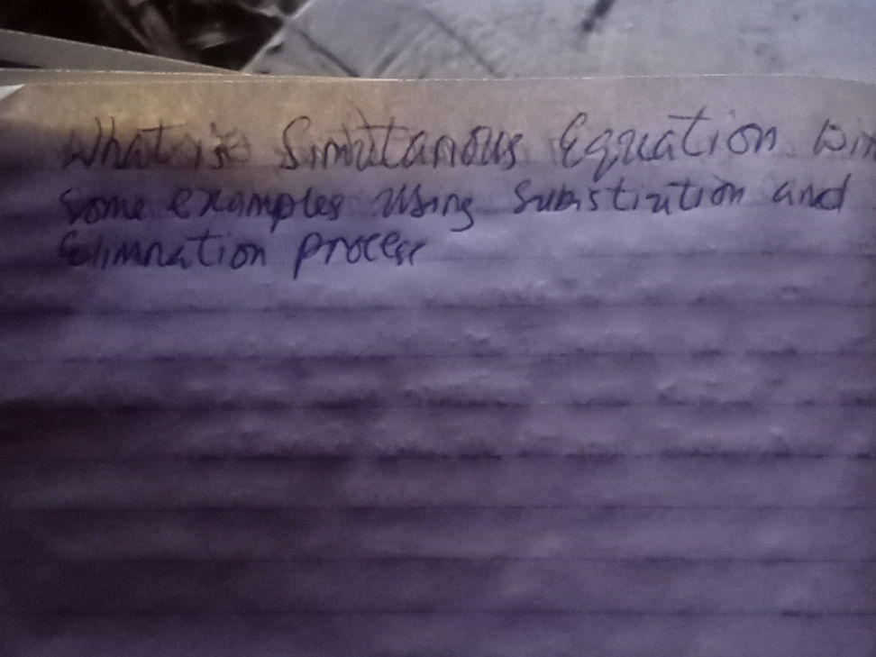 What is Simultaneous Equation? Give some | StudyX