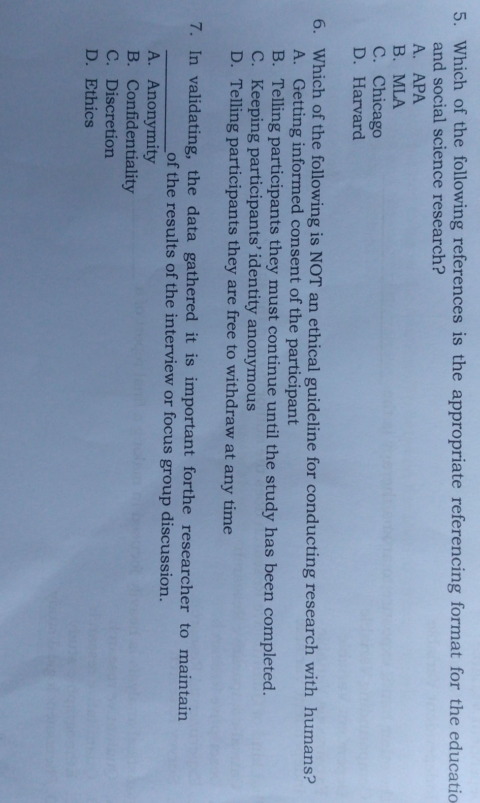 5. Which of the following references is the | StudyX