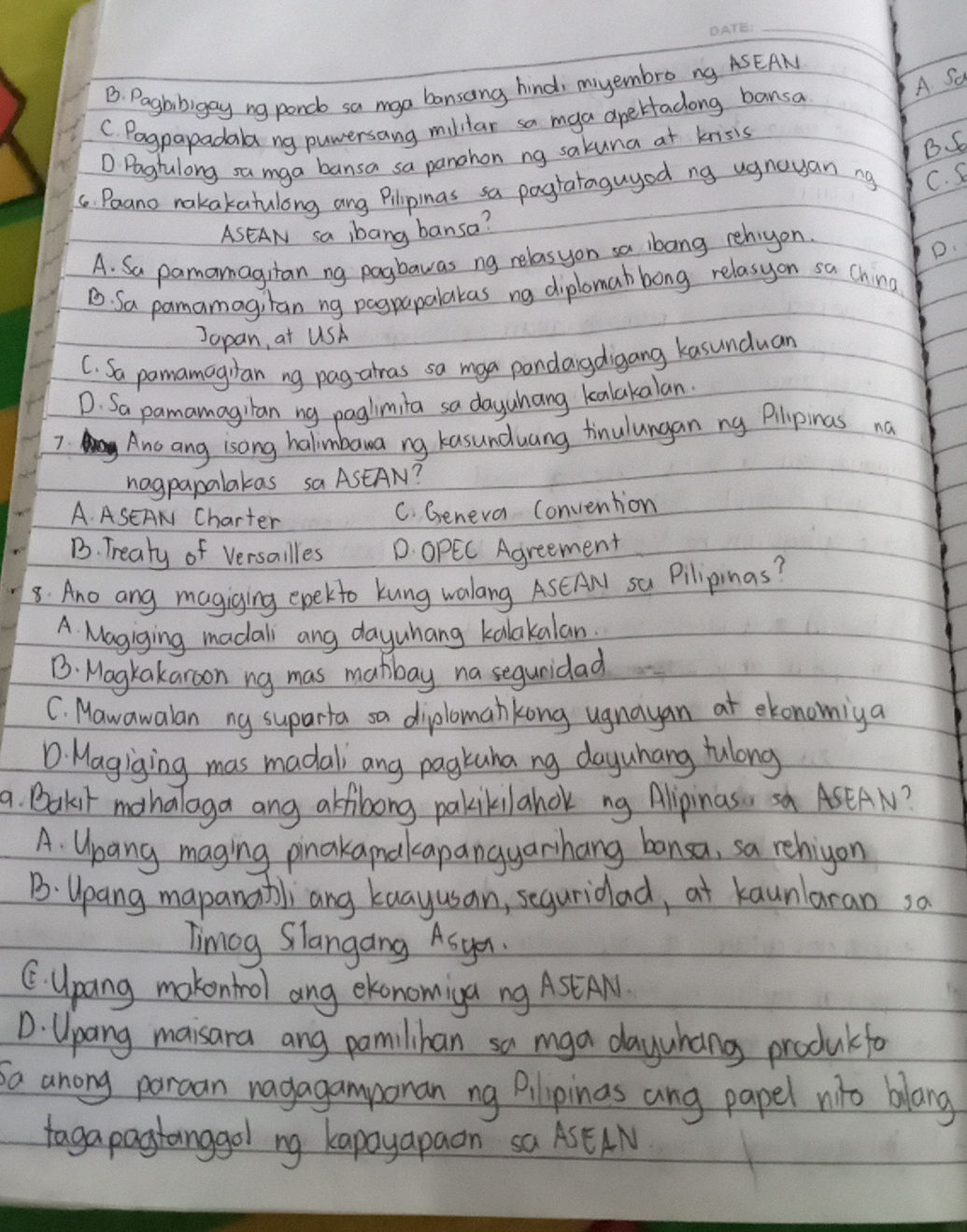6. Paano nakakatulong ang Pilipinas sa | StudyX