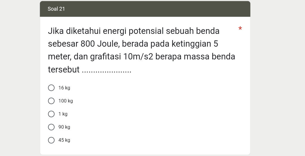 Jika diketahui energi potensial sebuah benda | StudyX