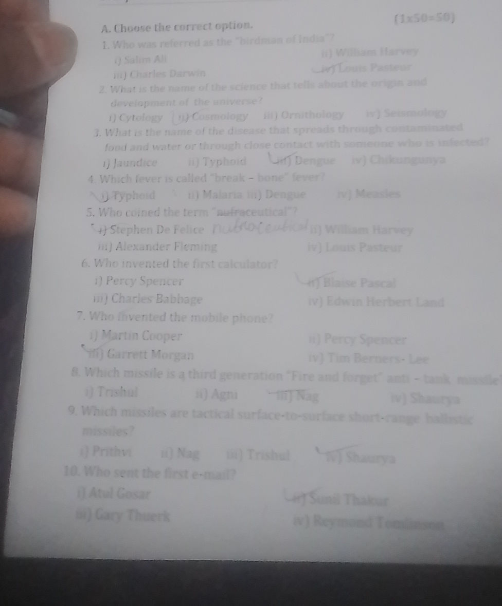 A. Choose the correct option. 1. Who was | StudyX