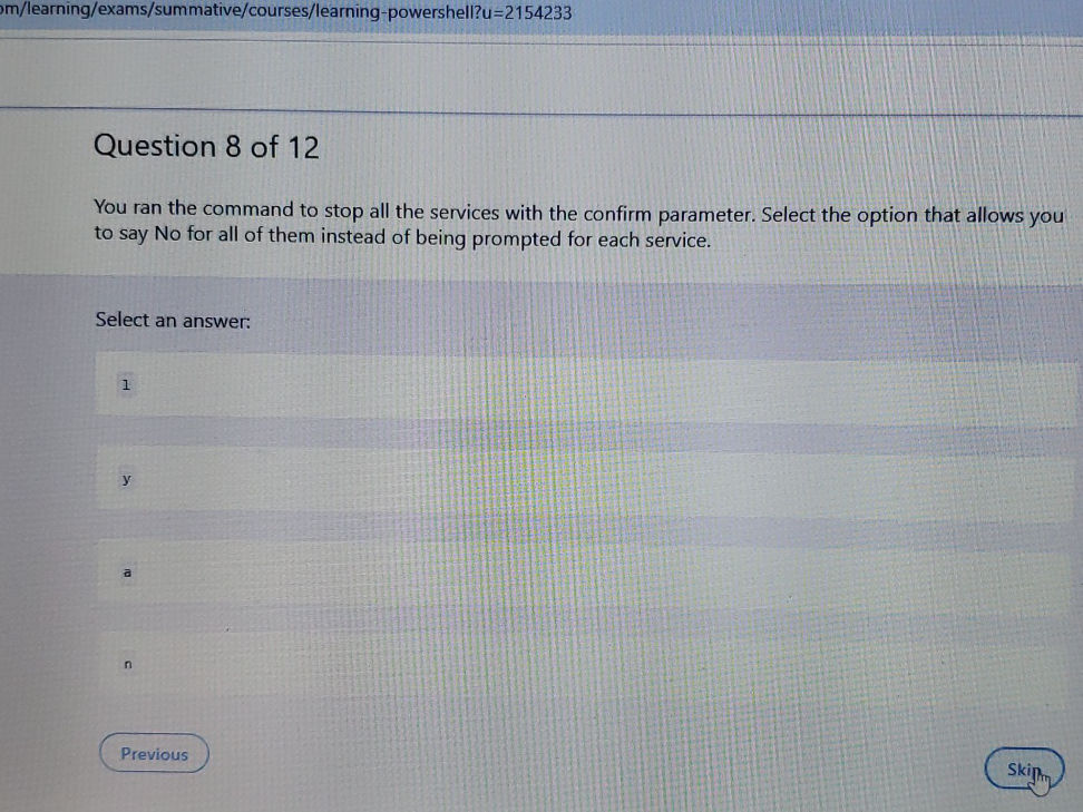 You ran the command to stop all the services | StudyX