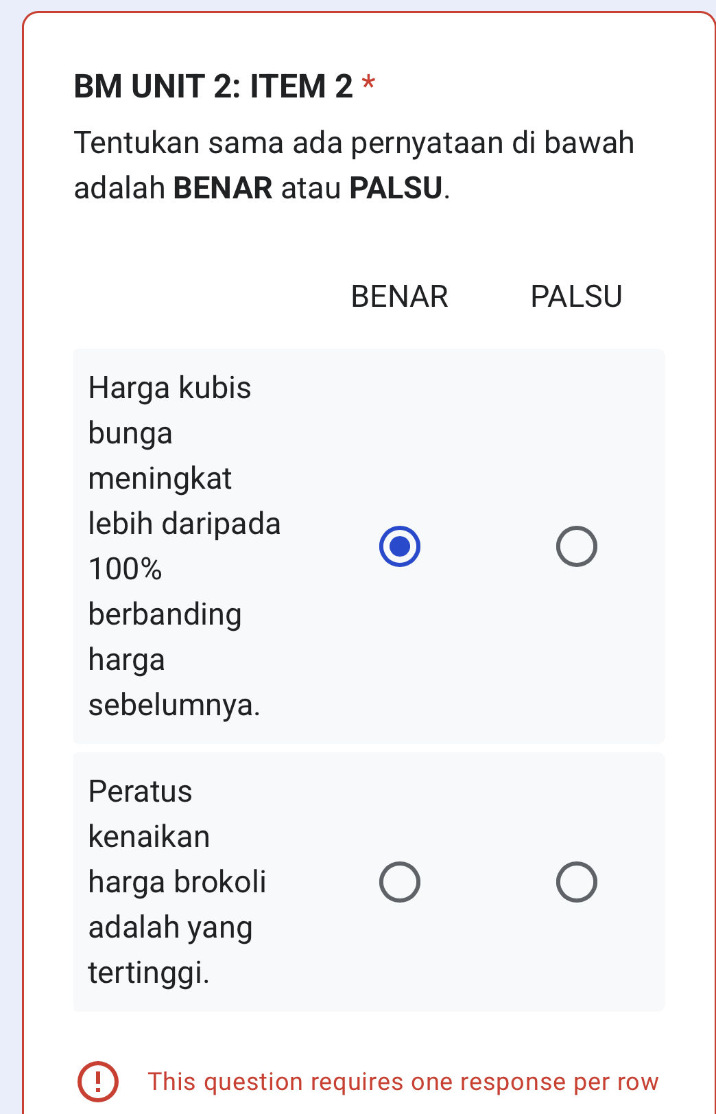 BM UNIT 2: ITEM 2 * Tentukan sama ada | StudyX