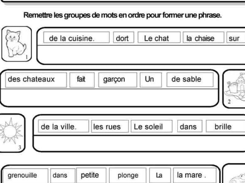 Remettre les groupes de mots en ordre pour | StudyX