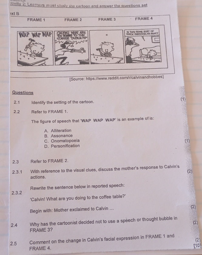 2.1 Identify the setting of the cartoon. | StudyX