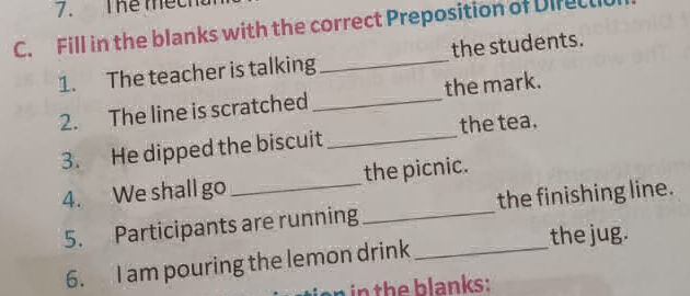 C. Fill in the blanks with the correct | StudyX