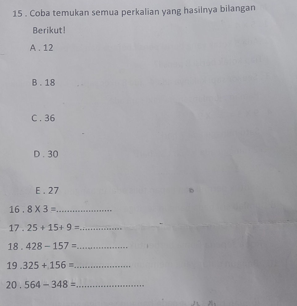 15. Coba temukan semua perkalian yang | StudyX