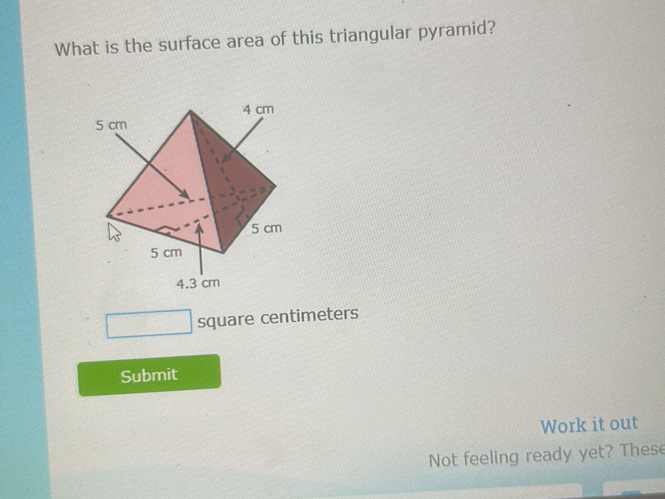 What is the surface area of this triangular | StudyX