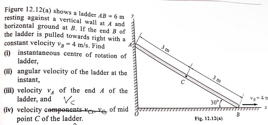 Figure 12.12(a) shows a ladder AB = 6 m | StudyX