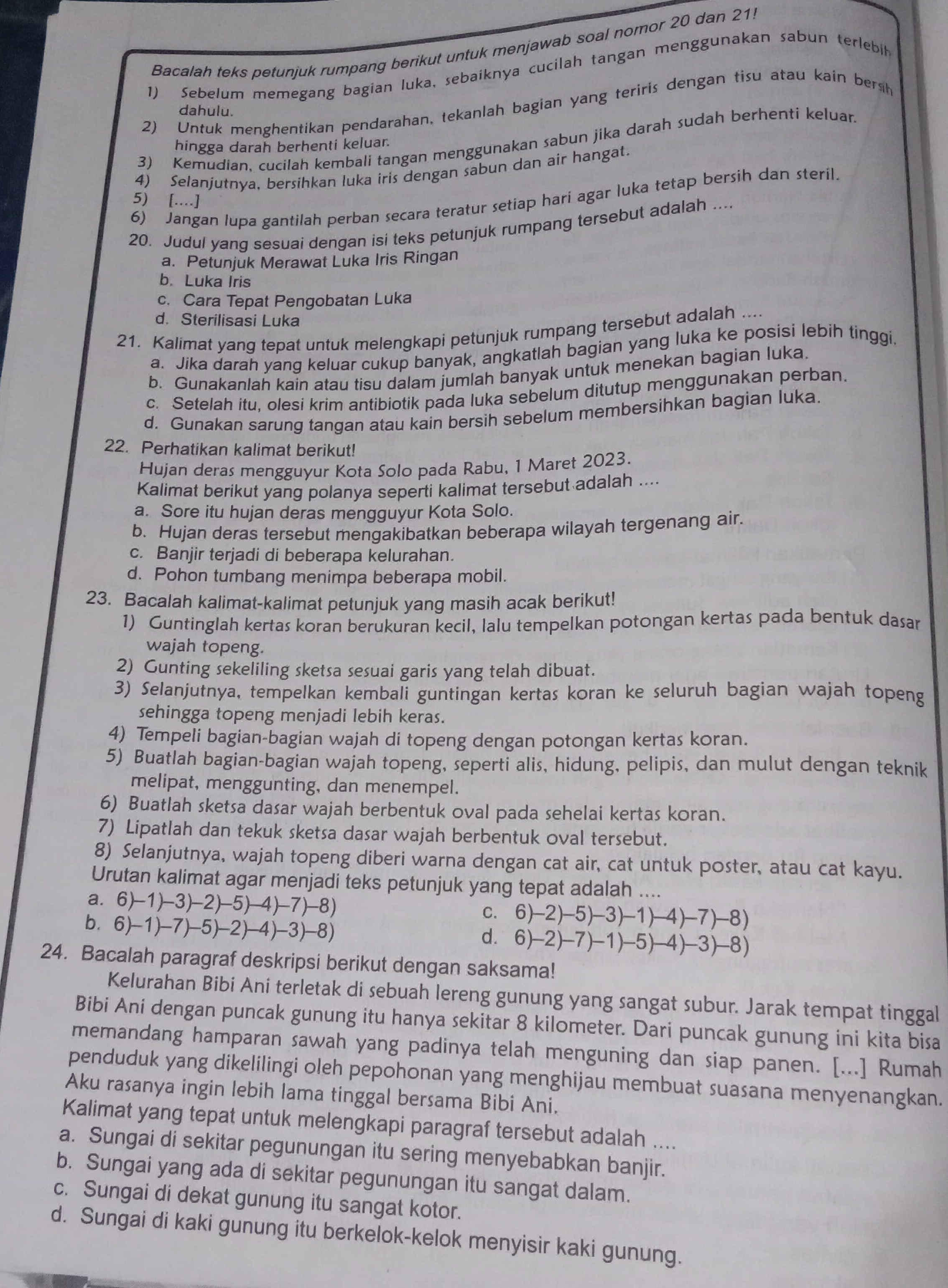 20. Judul yang sesuai dengan isi teks | StudyX