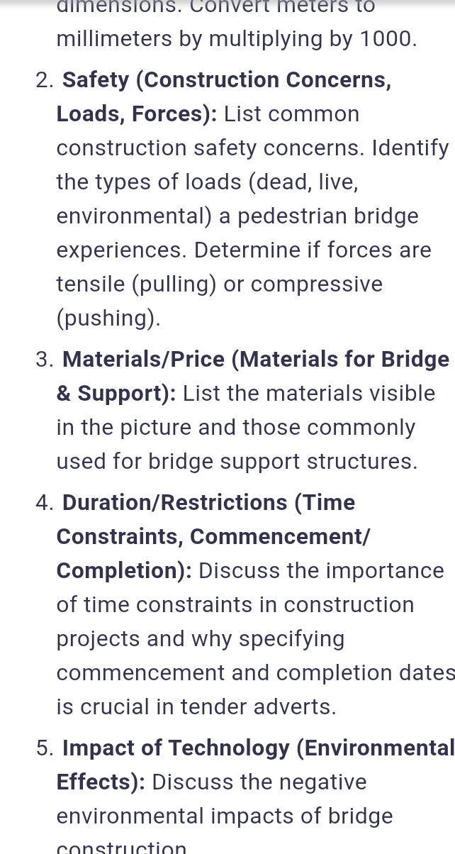 2. Safety (Construction Concerns, Loads, | StudyX