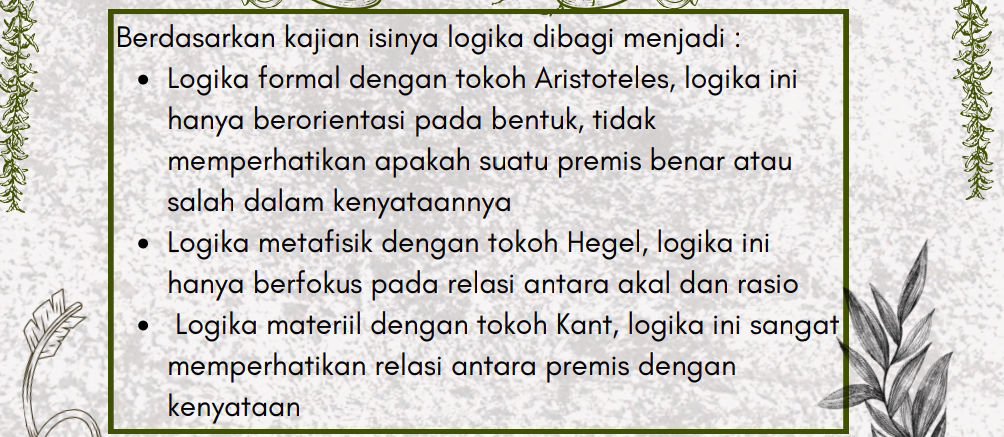 Berdasarkan kajian isinya logika dibagi | StudyX