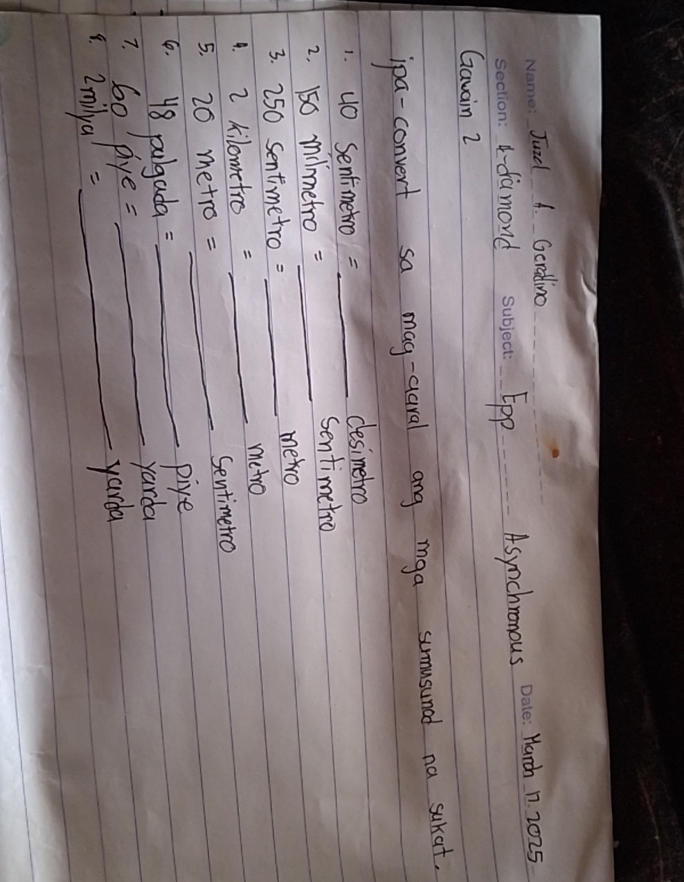 ipa-convert sa mag-aaral ang mga sumusunod | StudyX