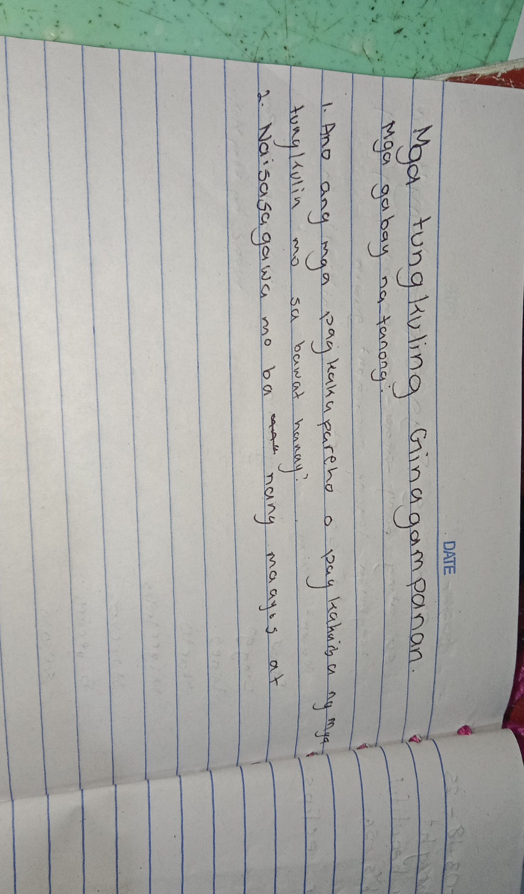 Mga tungkuling Ginagampanan. Mga gabay na | StudyX