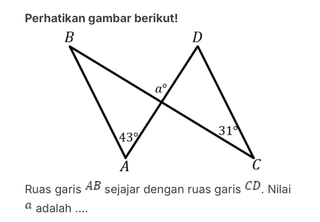 Perhatikan gambar berikut! Ruas garis AB | StudyX