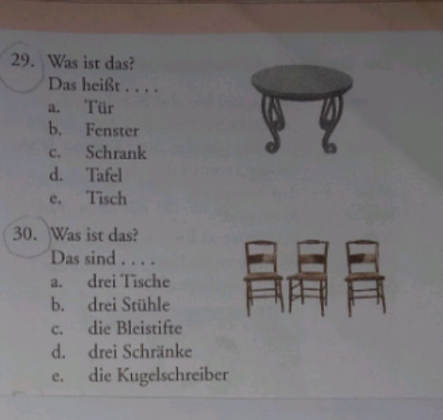 29. Was ist das? Das heißt.... a. Tür b. | StudyX