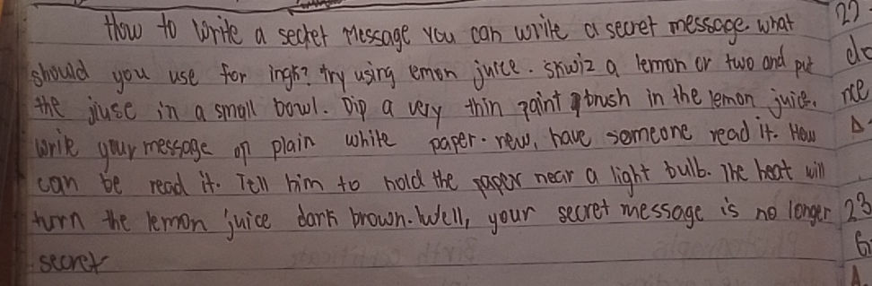 How to write a secret message you can write | StudyX