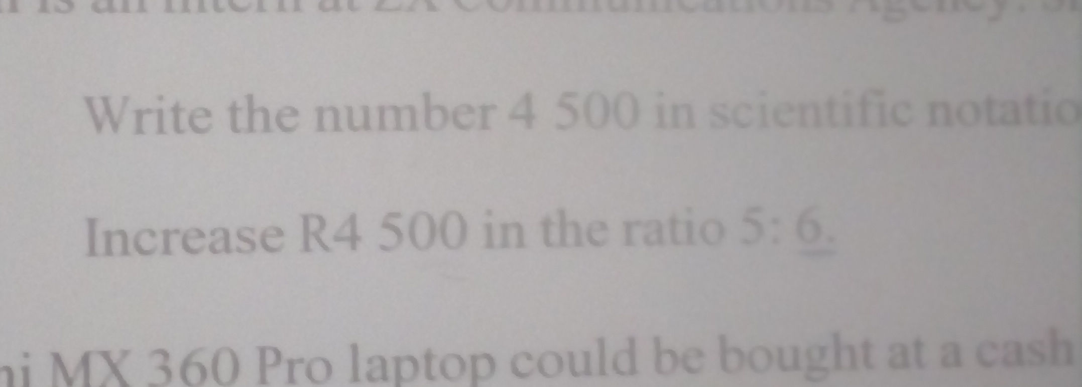 Write the number 4 500 in scientific | StudyX