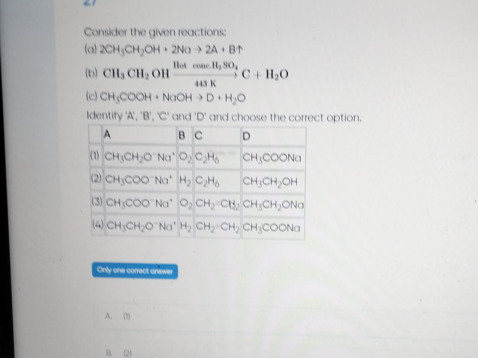 Consider the given reactions: (a) 2CH3CH2OH | StudyX Consider the given reactions: (a) 2CH3CH2OH | StudyX