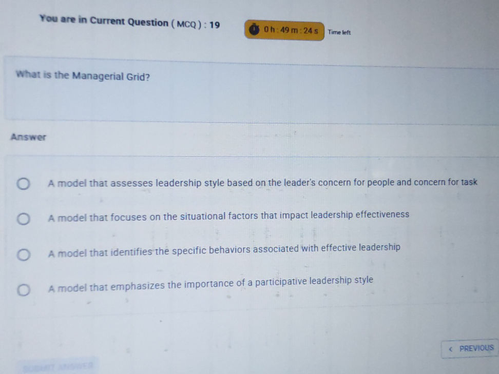 What is the Managerial Grid? A model that | StudyX