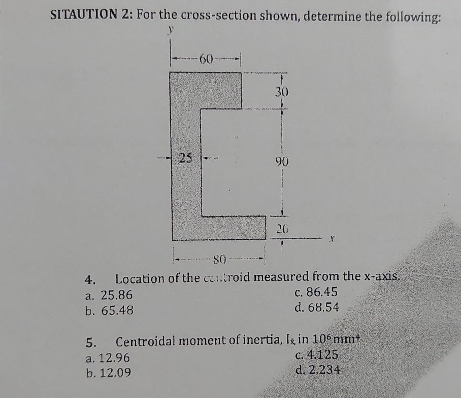 SITAUTION 2: For the cross-section shown, | StudyX