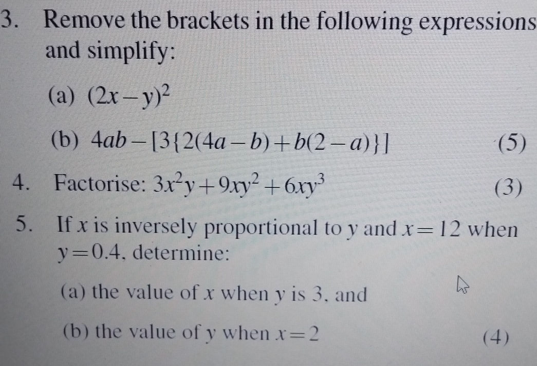 3. Remove the brackets in the following | StudyX