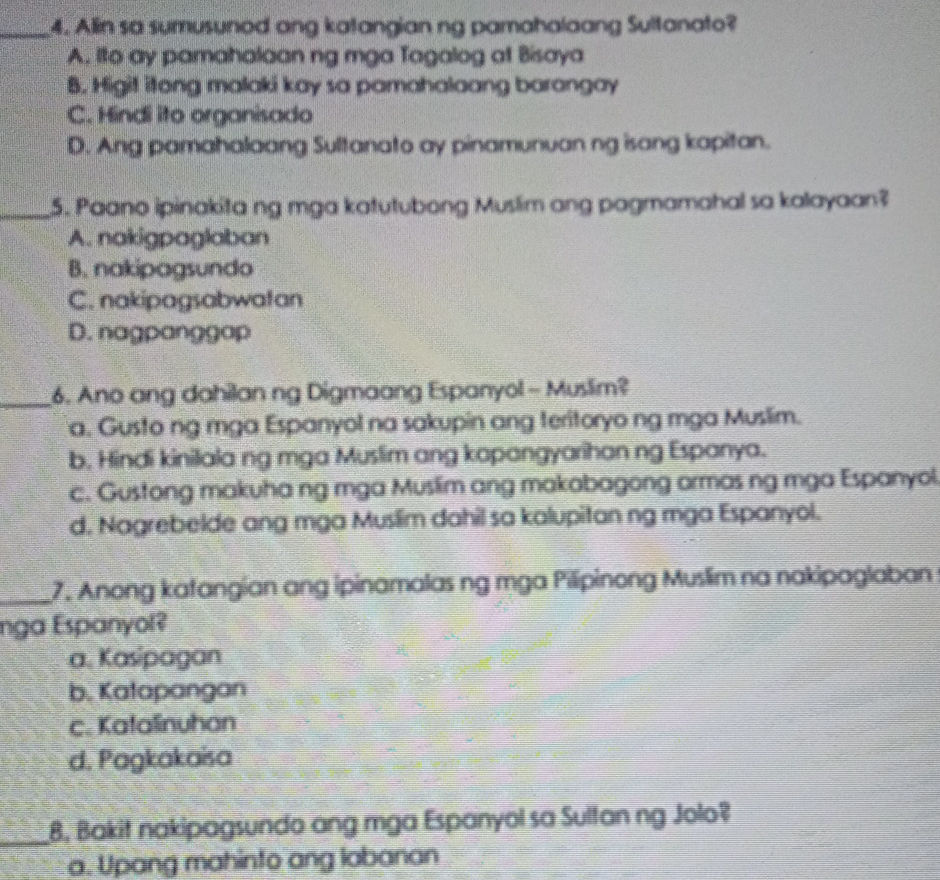 4. Alin sa sumusunod ang katangian ng | StudyX