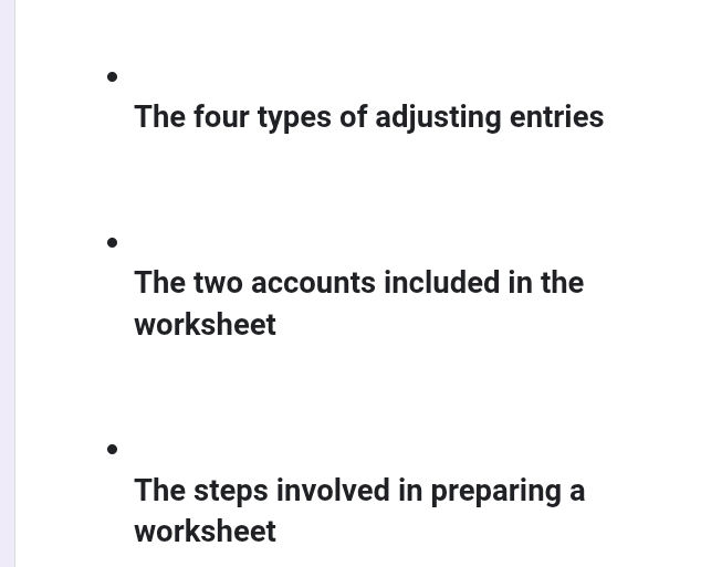 The four types of adjusting entries The two | StudyX