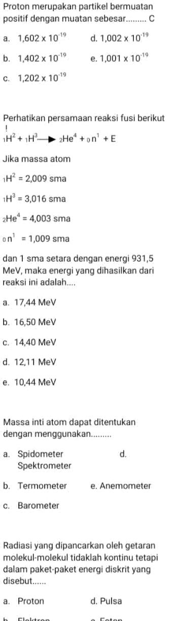 Proton merupakan partikel bermuatan positif | StudyX