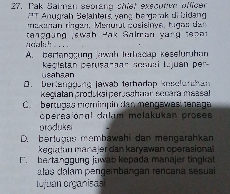 27. Pak Salman seorang chief executive | StudyX