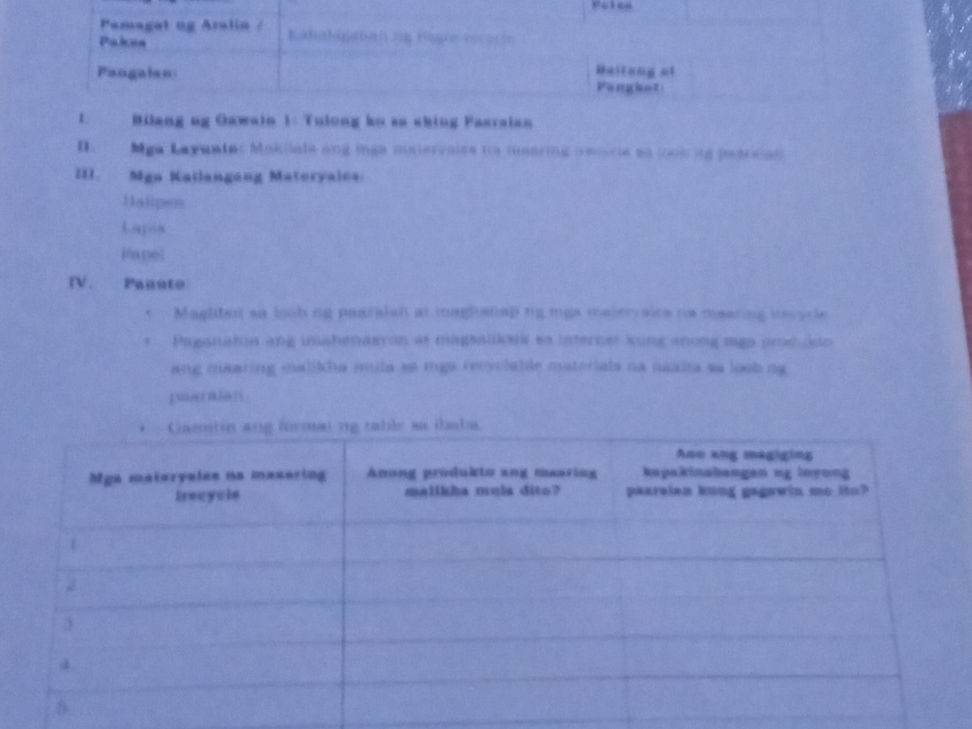 Mga materyales na maaaring i-recycle Anong | StudyX