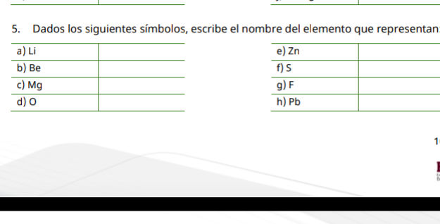 5. Dados los siguientes símbolos, escribe el | StudyX