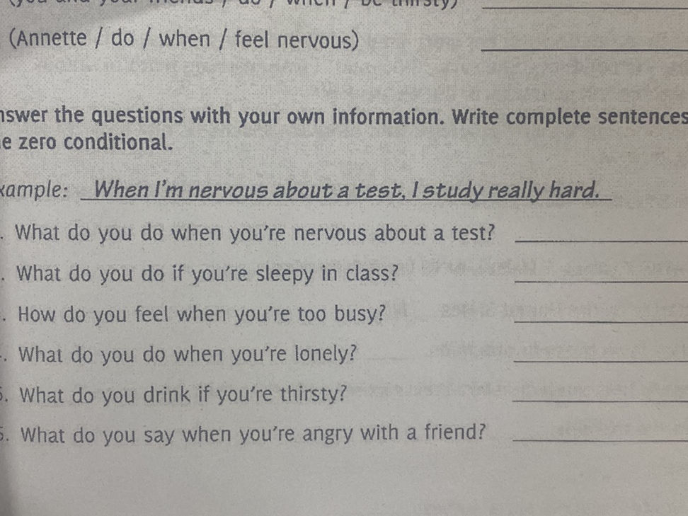 (Annette / do / when / feel nervous) Answer | StudyX