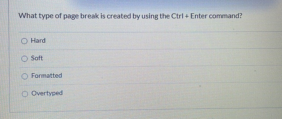 What type of page break is created by using