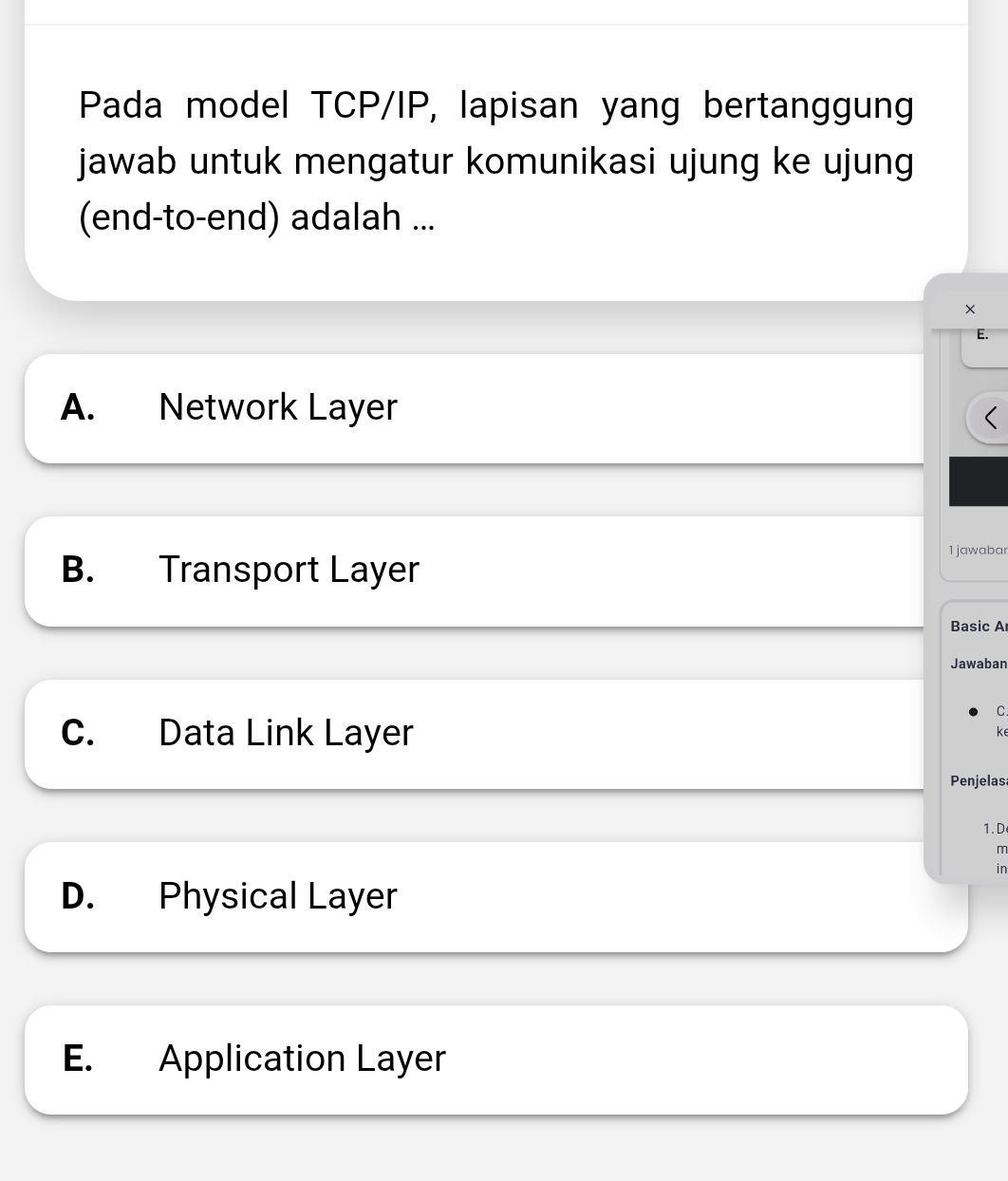 Pada model TCP/IP, lapisan yang bertanggung | StudyX