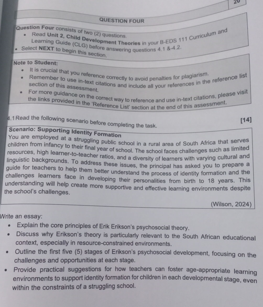 Question Four consists of two (2) questions. | StudyX