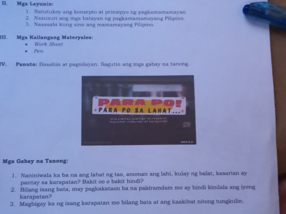 Mga Layunin: 1. Natutukoy ang konsepto at | StudyX