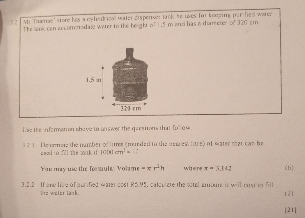 Mr Thamae' store has a cylindrical water