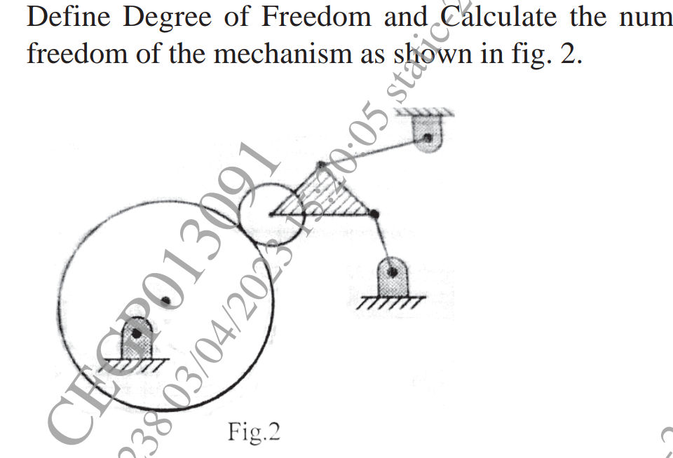 Define Degree of Freedom and Calculate the | StudyX