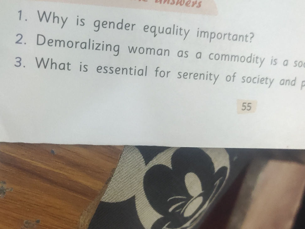 1. Why is gender equality important? 2. | StudyX
