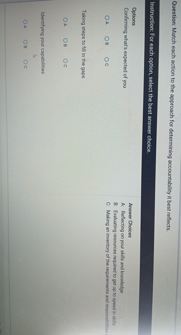 Question: Match each action to the approach | StudyX