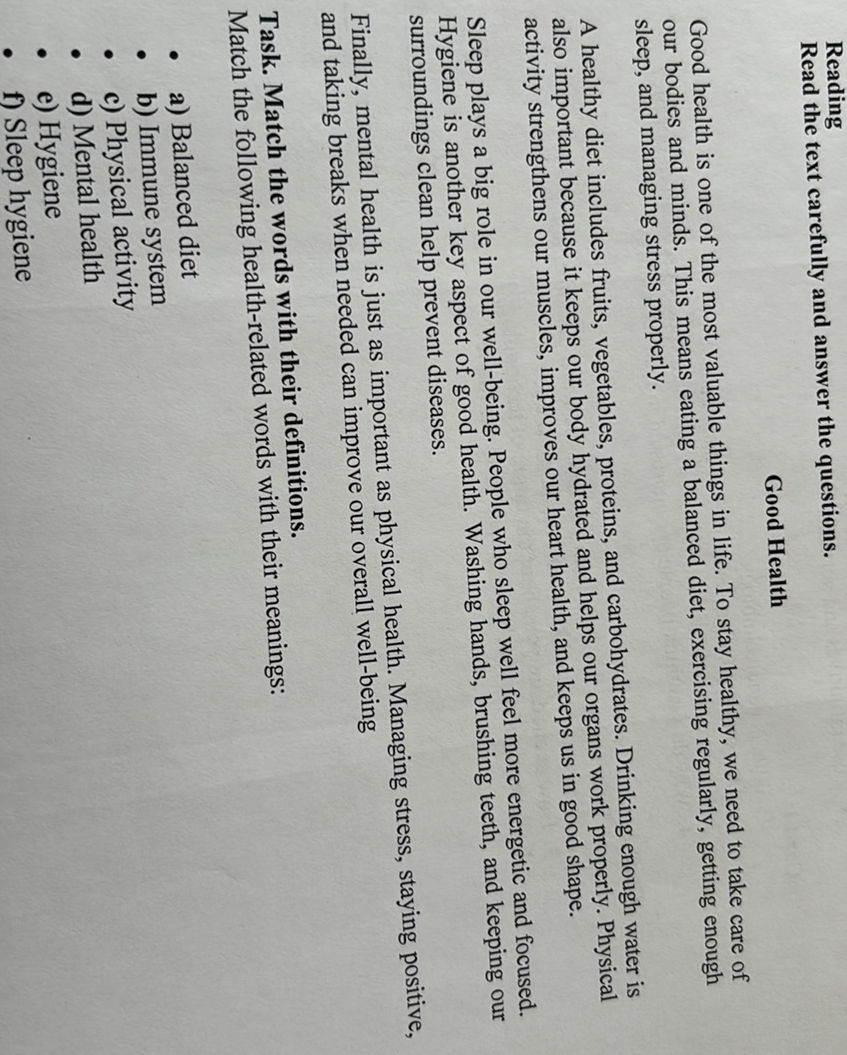 Task. Match the words with their | StudyX