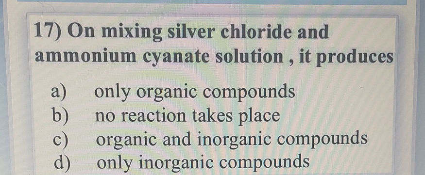 17) On mixing silver chloride and ammonium | StudyX
