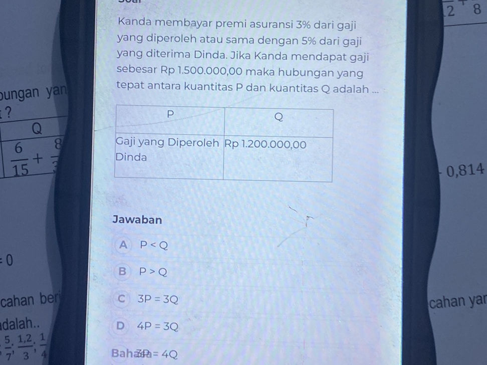 Kanda membayar premi asuransi 3% dari gaji | StudyX