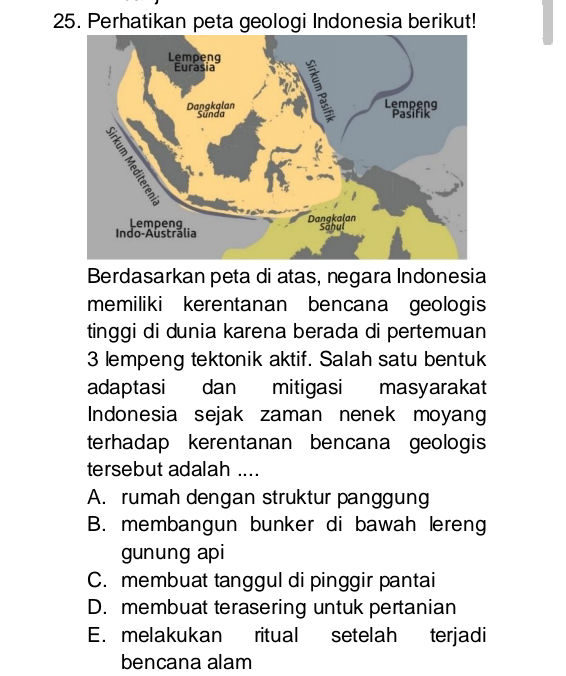 25. Perhatikan peta geologi Indonesia | StudyX