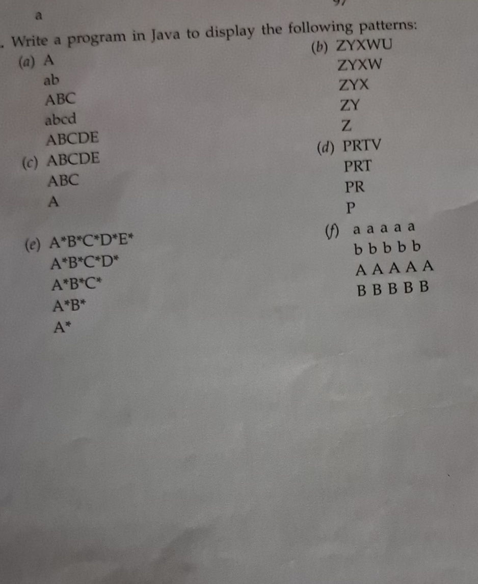 Write a program in Java to display the | StudyX