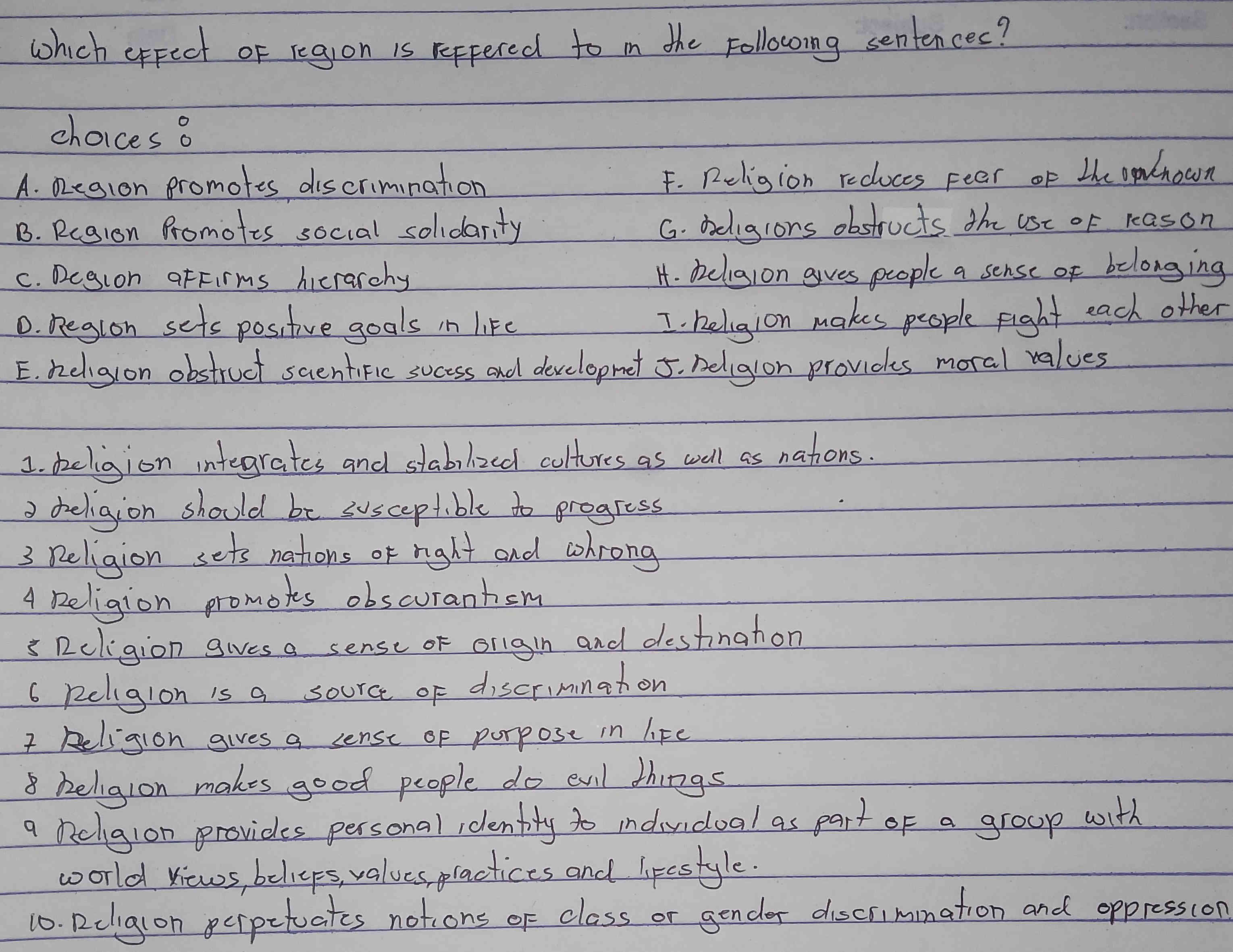 Which effect of region is reffered to in the | StudyX