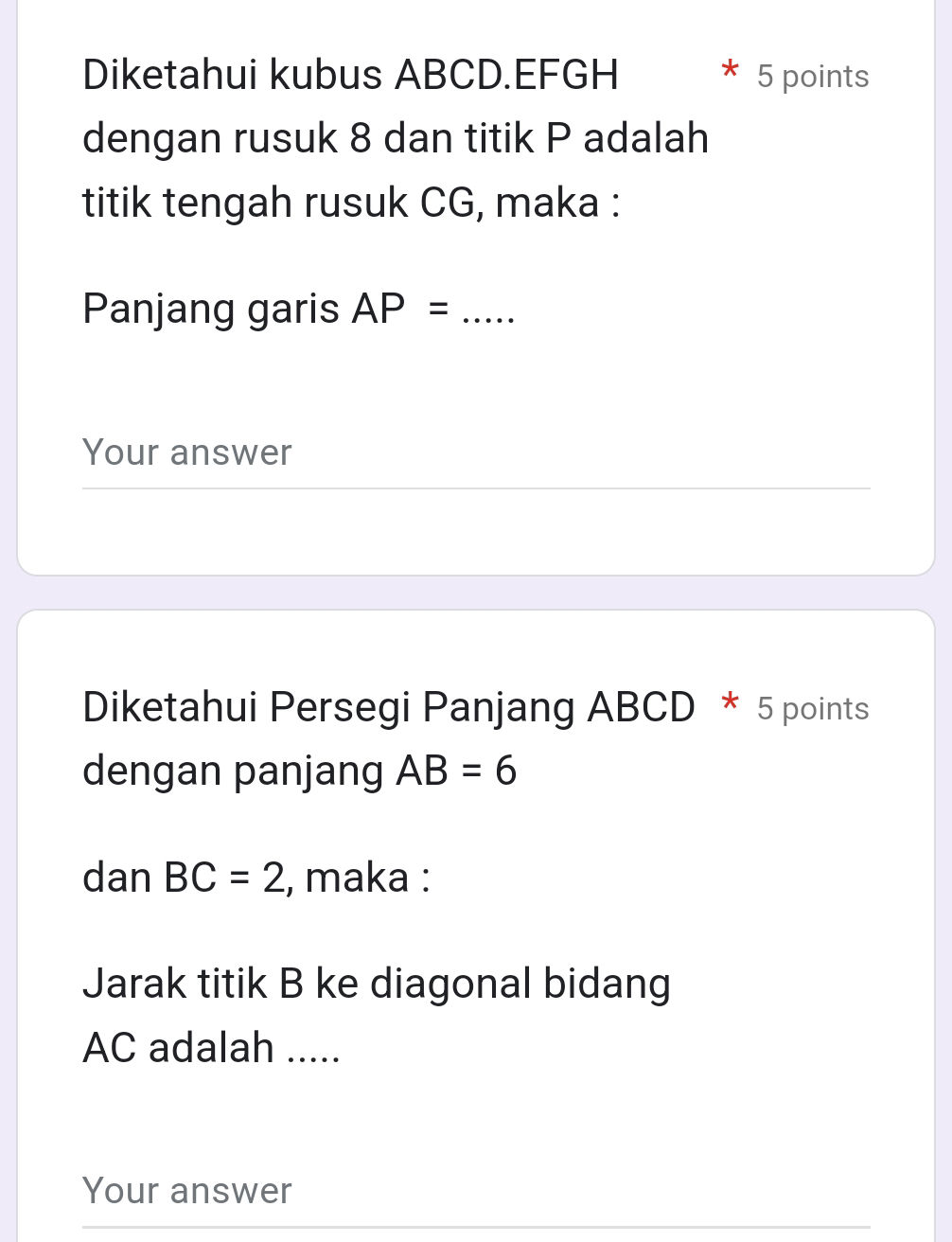 Diketahui kubus ABCD.EFGH dengan rusuk 8 dan | StudyX