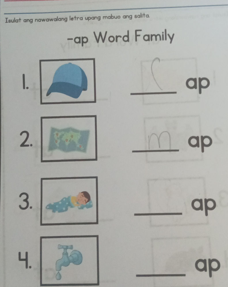 Isulat ang nawawalang letra upang mabuo ang | StudyX